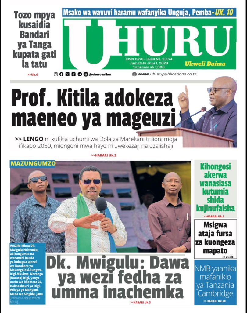 PATA HABARI MOTO MOTO KATIKA MAGAZETI YA LEO JUMATATU JUNI 1,2026 ...
