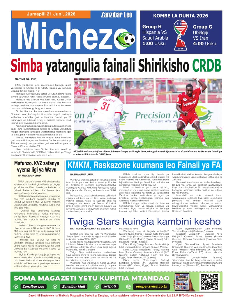 PATA HABARI MOTO MOTO KATIKA MAGAZETI YA LEO JUMAPILI JUNI 21,2026 ...